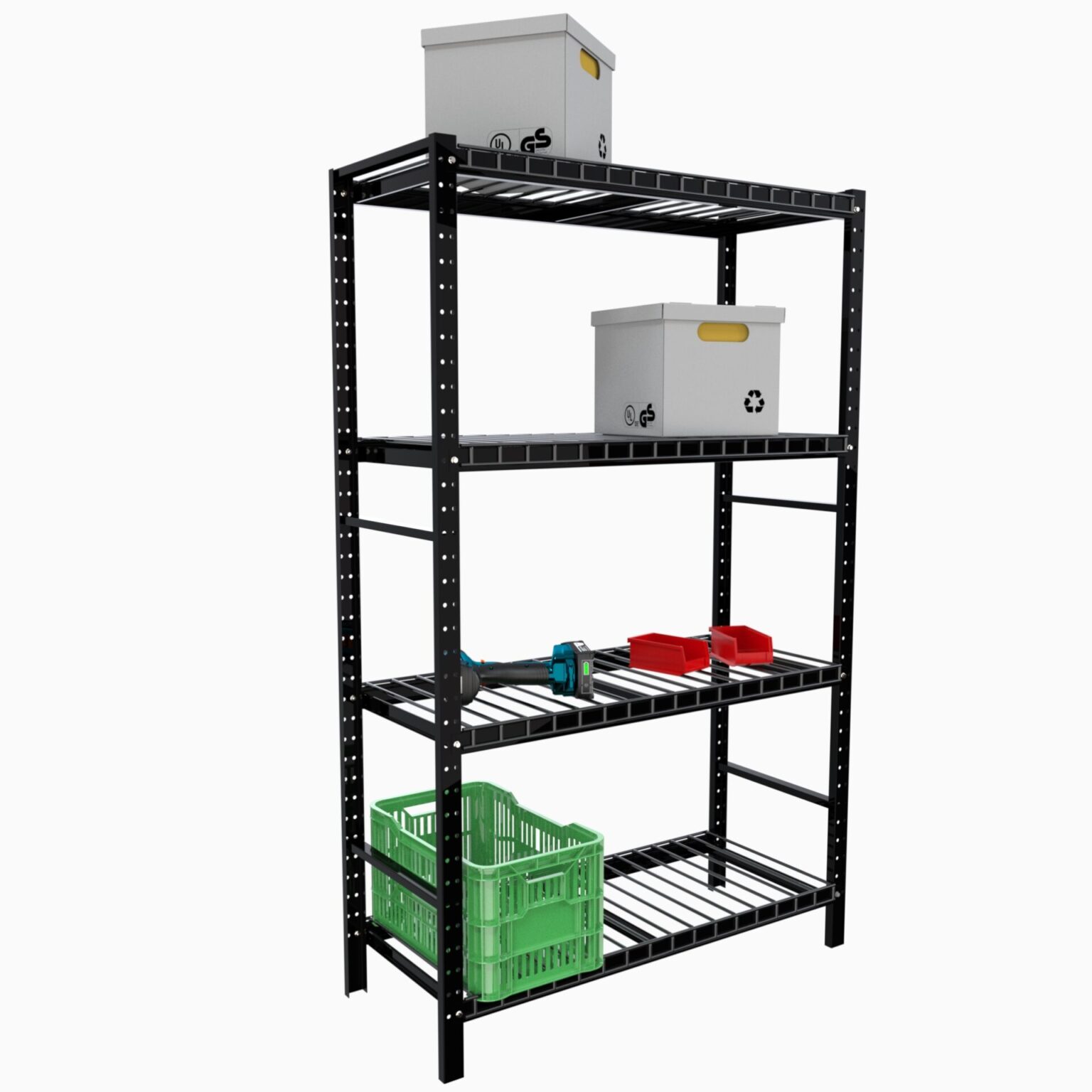 Estante Rack Selectivo color Negro con tarimas de acero 2,4m x 2,4m x ...